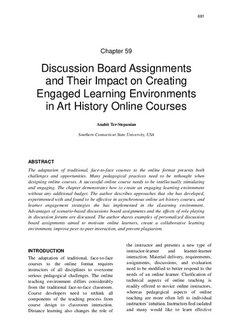 Pdf Discussion Board Assignments And Their Impact On Creating Engaged