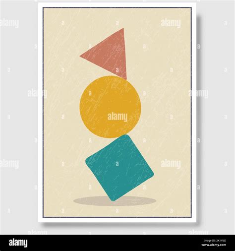 Abstract Vector Composition With Grunge Texture A Wall Drawing Poster