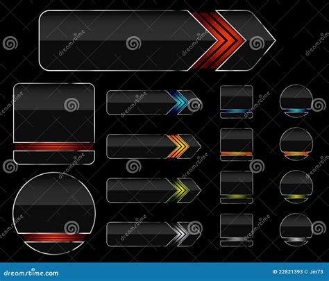 Set Of Modern Glossy Web Buttons Stock Vector Illustration Of Black Navigation 22821393