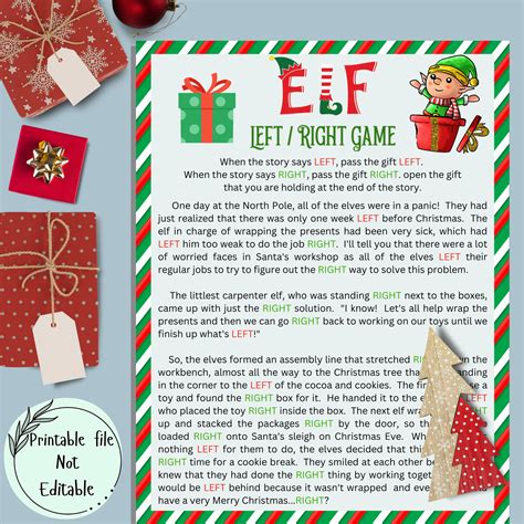 Left Right Christmas Games Funny Elf Christmas Story Right Left Game