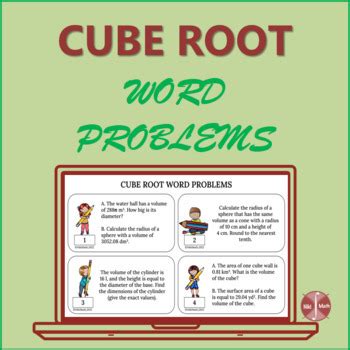 Cube Root Word Problems Digital Cards Problems By Niki Math