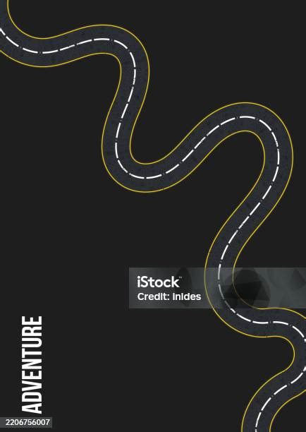 고속도로 표시 선이 있는 도로 여행 전단지 배경 템플릿 교통 광고용 자동차 여행 모험 프로모션 포스터 개념에 대한 스톡 벡터 아트 및 기타 이미지 Istock