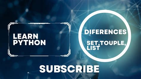 Difference Between List Tuple Set In Python Youtube