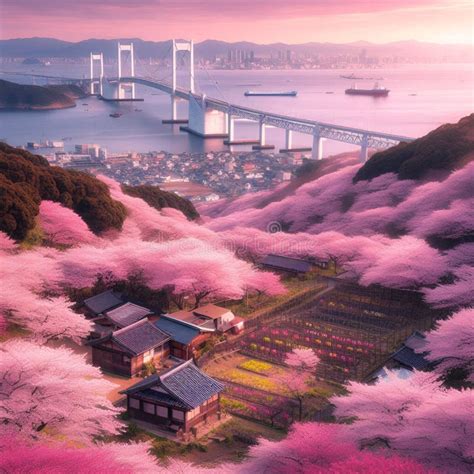 Autumn S Embrace A Symphony Of Colors And Cherry Blossoms Generative