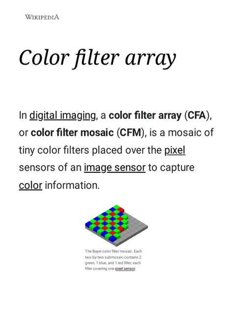 Color Filter Array Wikipedia Pdf Computer Graphics Digital