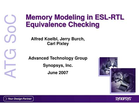 Ppt Memory Modeling In Esl Rtl Equivalence Checking Powerpoint
