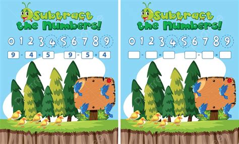 Set Of Subtraction Template Clip Art Learn Subtraction Vector Clip Art Learn Subtraction PNG