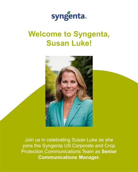 Syngentaproud To Welcome Susan Luke To Our Syngenta Us Corporate