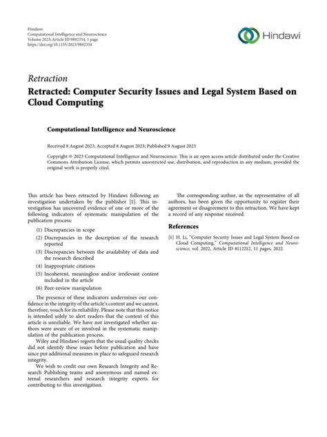 Pdf Retracted Computer Security Issues And Legal System Based On