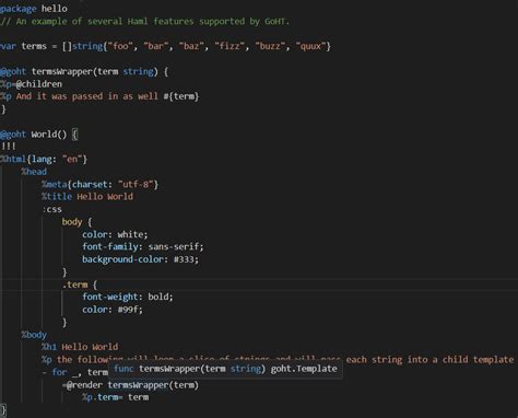 Vscode Goht Go Haml Templates