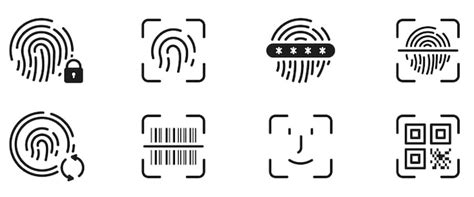 Premium Vector Biometric Identification Icon Set Fingerprint