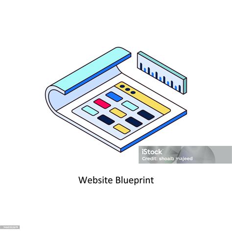 웹사이트 블루프린트 벡터 아이소메트릭 채워진 개요 디지털 또는 인쇄 프로젝트를 위한 아이콘입니다 스톡 일러스트레이션 개념에 대한 스톡 벡터 아트 및 기타 이미지 Istock