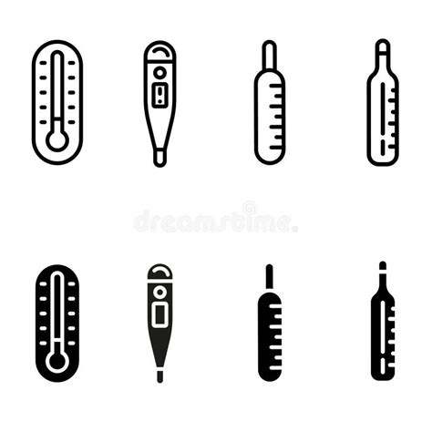 Thermometer Icon Vector Set Temperature Illustration Sign Collection Heat Symbol Or Logo Stock