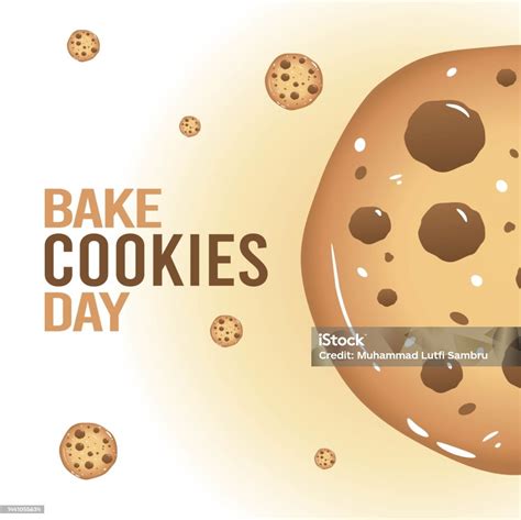 쿠키데이 벡터 일러스트레이션을 굽습니다 인사말 카드 포스터 및 배너에 적합 쿠키에 대한 스톡 벡터 아트 및 기타 이미지 쿠키 물기 낮 Istock