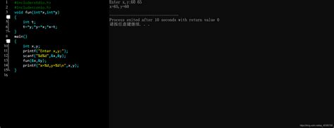 C语言编程＞第十九周 ④ 下列给定程序中，函数fun的功能是：实现两个整数的交换。题目请编写函数fun实现两个整数的女换。要求fun