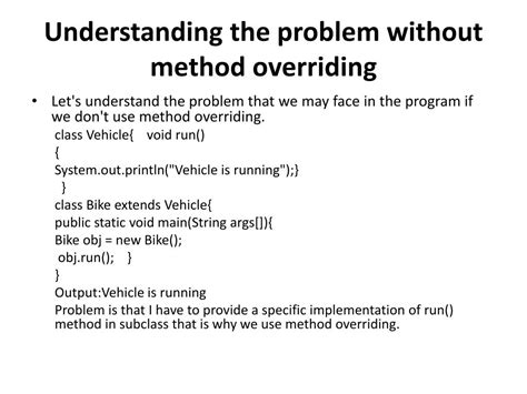 Ppt Understanding Java Method Overriding Powerpoint Presentation