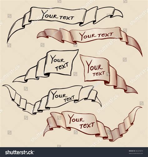 Bannersvector Set Vector Drawing Stock Vector Royalty Free 86325874