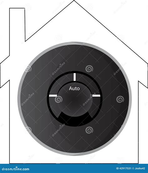 Smart Thermostat And A House Stock Vector Illustration Of Warm Adjusting