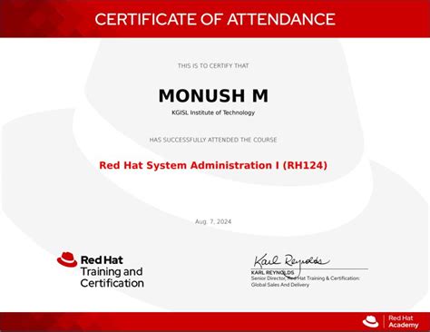 Monush M On Linkedin Redhatcertified Linuxadmin Techskills Kgisl