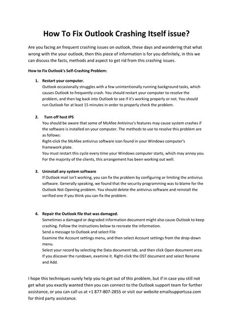 Ppt How To Fix Outlook Crashing Itself Issue Powerpoint Presentation Id