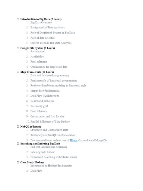 Big Data Syllabus Pdf Big Data Apache Hadoop