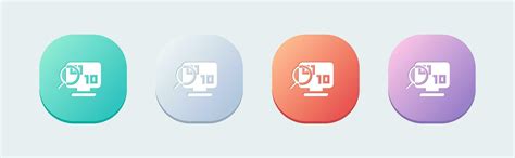 Binary Solid Icon In Flat Design Style Programming Signs Vector