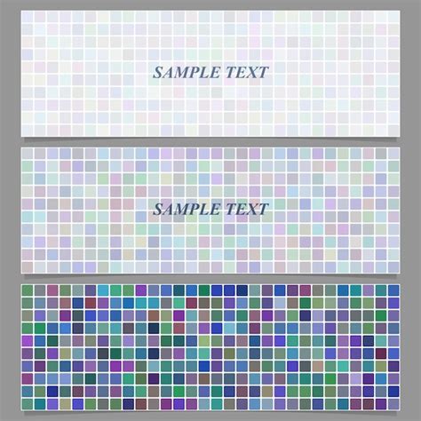 Abstract Square Mosaic Pattern Banner Set Premium Ai Generated Vector