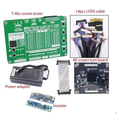T 60s тестер экрана 7 84 Lcd Led Tv Pc монитор Lvds кабель и адаптер 2k 4k поворотная плата