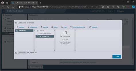 How To Export Tech Support Report With Access To Vmware Esxi 8 Only Dell Us