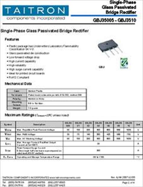 GBJ3510 datasheet - Single-phase Glass Passivated Bridge Rectifier