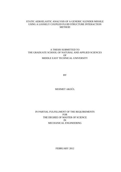 Pdf Fluid Structure Interaction Analysis Of A · Pdf Fileusing A Loosely Coupled Fluid