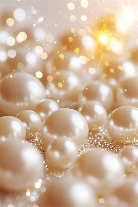 Large Number Of Small Shiny And Glittery Pearls Arranged In A Pattern Stock Illustration