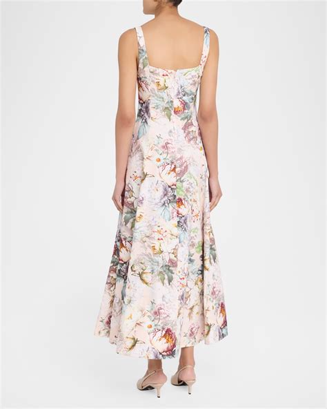 Alice Olivia Polly Seamed Flared Midi Dress Neiman Marcus