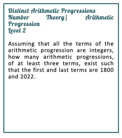 distinct arithmetic progressions r passtimemath