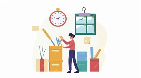 Animated Character Organizing Tasks Flat Design Premium Ai Generated Vector