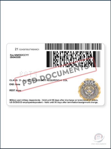 Utah Driver License Template New V2 Psd Documents