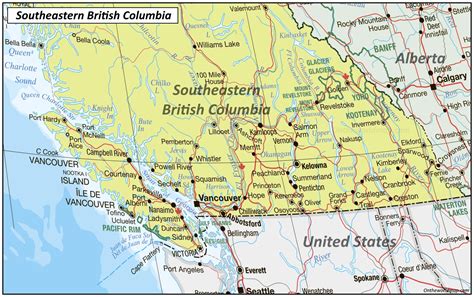 Map Of Southern British Columbia