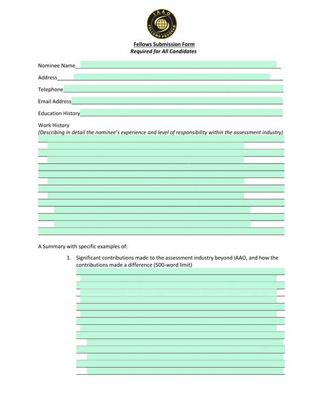 Fellows Submission Form