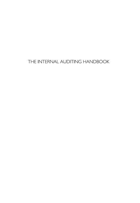 The Internal Auditing Handbook Pdf