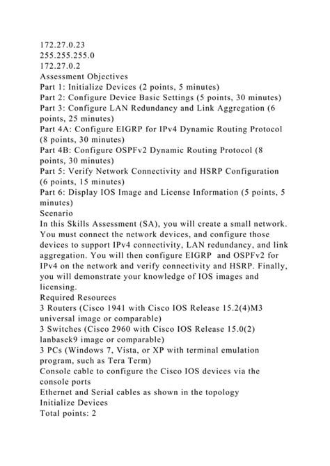 Ccna Scaling Networkssa Exam Ccna Scaling Networksskills Docx Computer Networking Computing