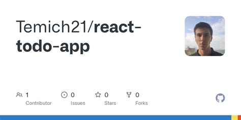 GitHub Temich React Todo App