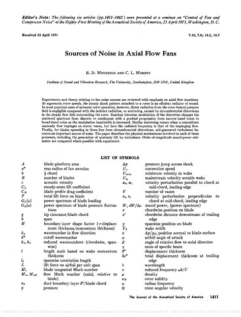 Pdf Sources Of Noise In Axial Flow Fans Dokumentips