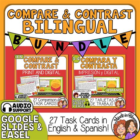 Compare And Contrast Bilingual Mini Bundle English And Spanish Versions For Esl Print