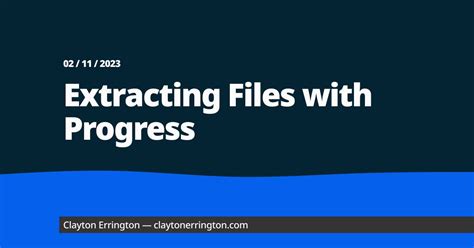 Extracting Files With Progress