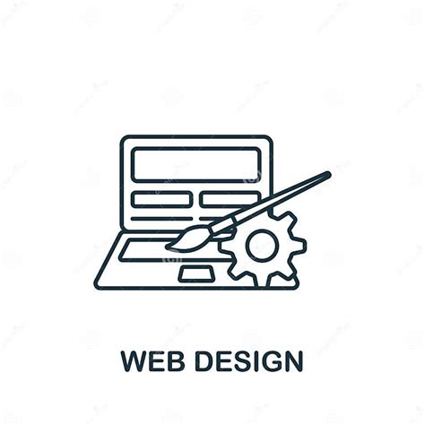 Website Management Icon Line Simple Web Design Icon For Templates Web