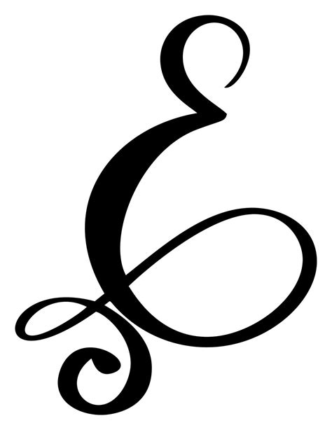 Hand Drawn Calligraphy Letter E Script Font Logo Handwritten Brush