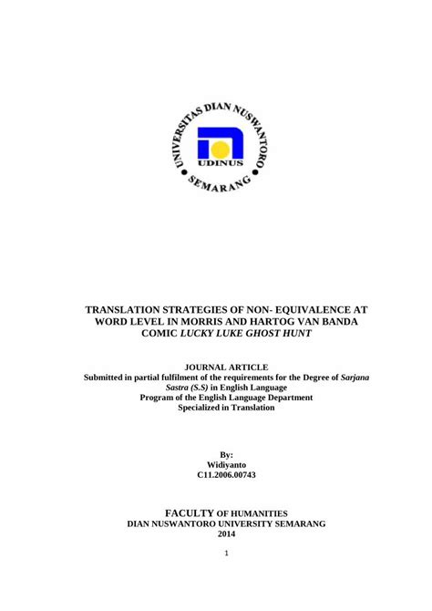 Pdf Translation Strategies Of Non Equivalence At …eprints Dinus Ac Id 8279 1 Jurnal 13432 Pdf
