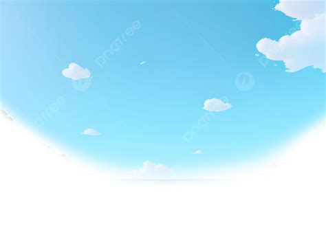 푸른 하늘과 만화 스타일의 해변 장면 하늘 구름 풍경 Png 일러스트 및 Psd 이미지 무료 다운로드 Pngtree