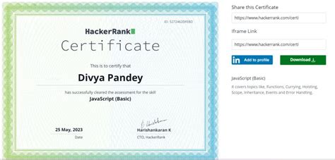 divya pandey on linkedin javascript connections hackerrank