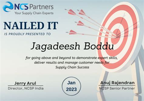 Jagadeesh Kumar Boddu On Linkedin Nailedit Ncspartners